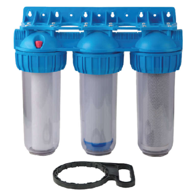 Triple water filter / housing 3x10 - 1"