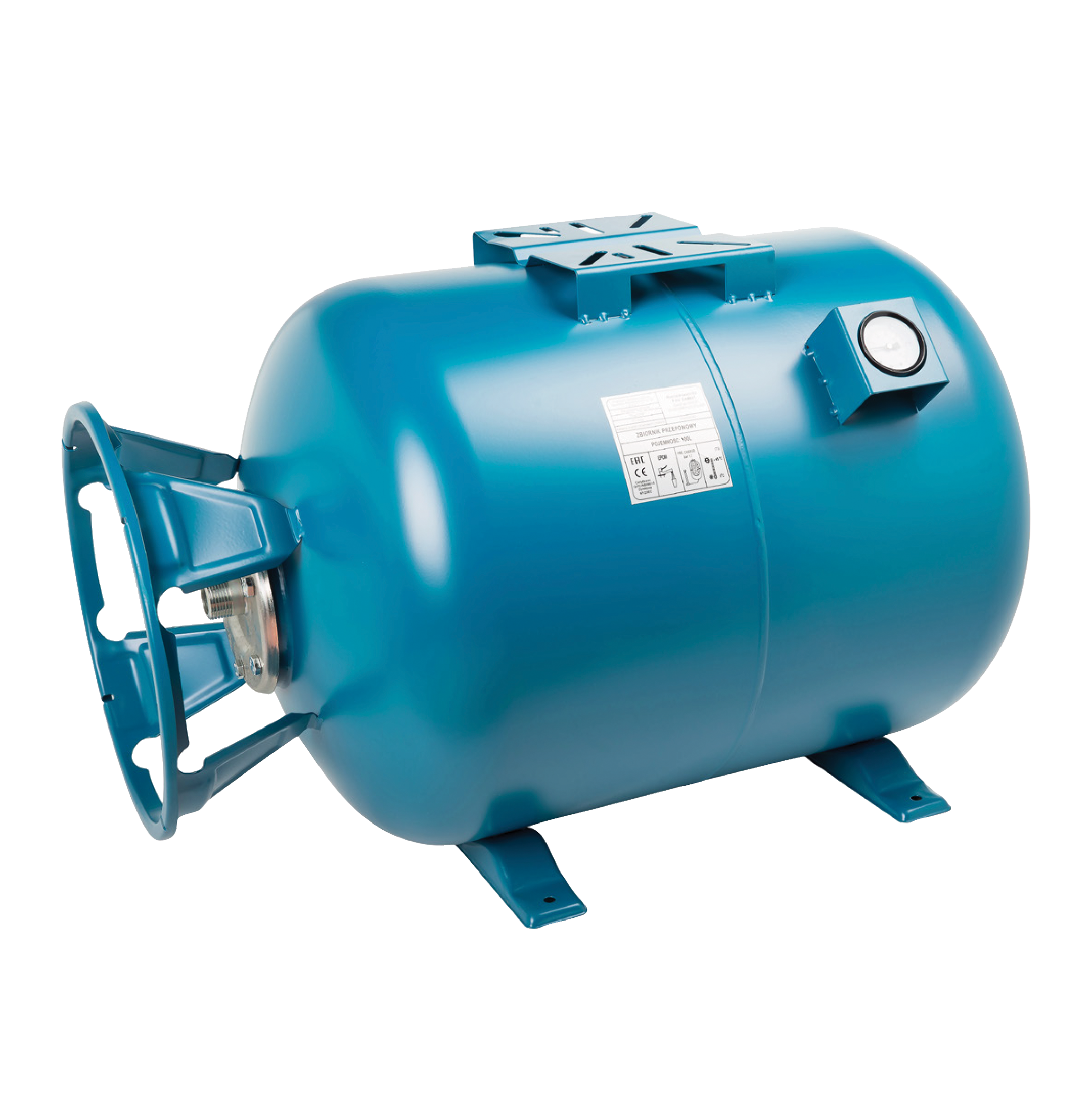 Diaphragm tank 80 VERTICAL/HORIZONTAL with a pressure gauge